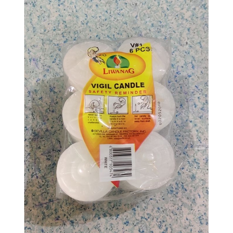 1 Pack Liwanag Vigil Candle No. 1 V#1 6pcs | Shopee Philippines