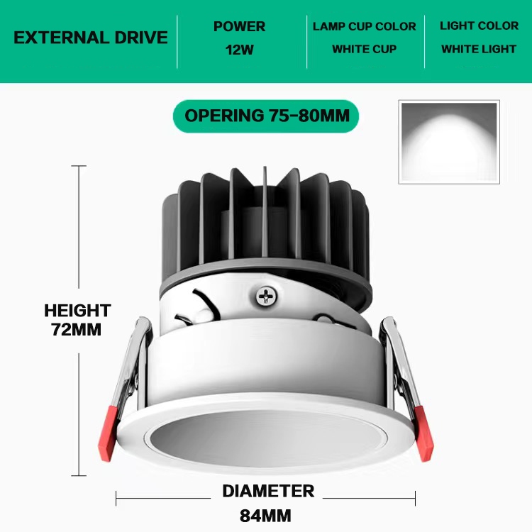 6W/9W/12W Recessed LED Pin Light Downlights Ceiling Lights For Bedroom ...