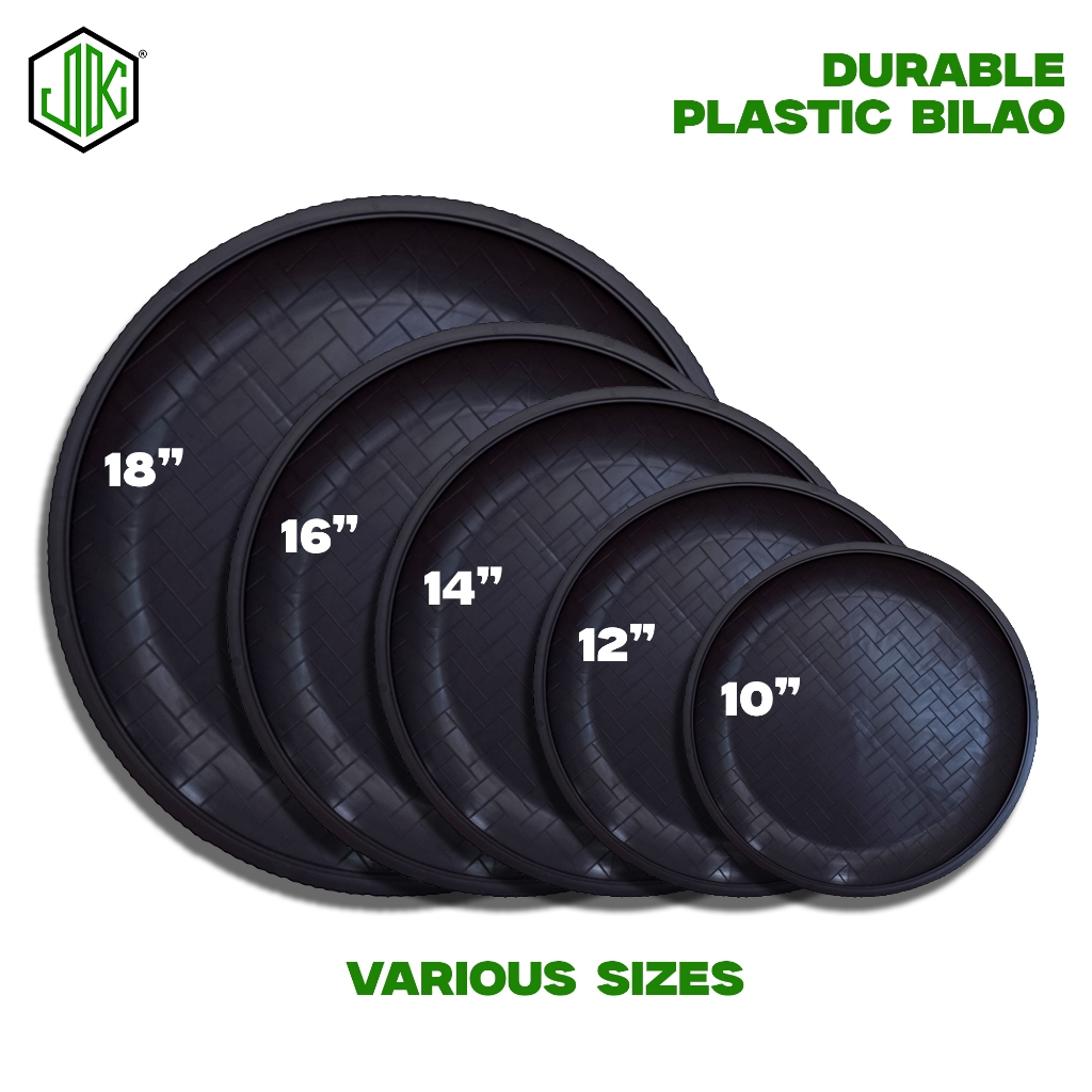 JKM Black Plastic Bilao Reusable Food Grade 10/12/14/16/18 Inches ...