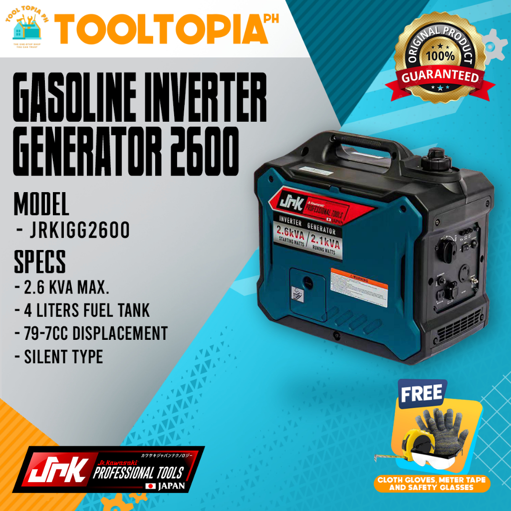 JR Kawasaki Gasoline Inverter Generator 2600 4Liters HD & High Quality ...