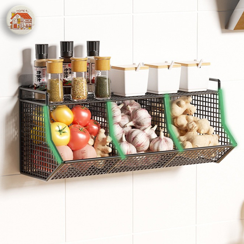 Kitchen Condiments Organizer Rack Wall Hanging Seasoning Storage Free ...