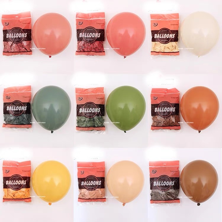 100Pcs 10 inch Retro Balloon Morandi Color Round Latex Balloon Birthday ...