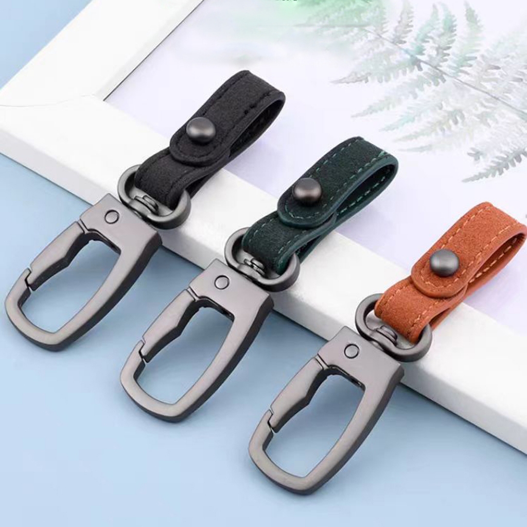 Handmade Leather Keyring DIY Car Keychain Men's Waist Padlock Key Ring ...
