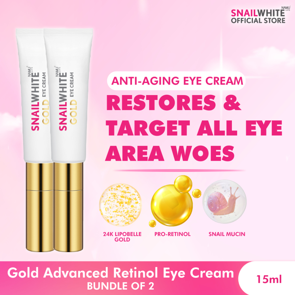 SNAILWHITE Gold Advanced Retinol Eye Cream 15ml Bundle of 2 | Shopee ...