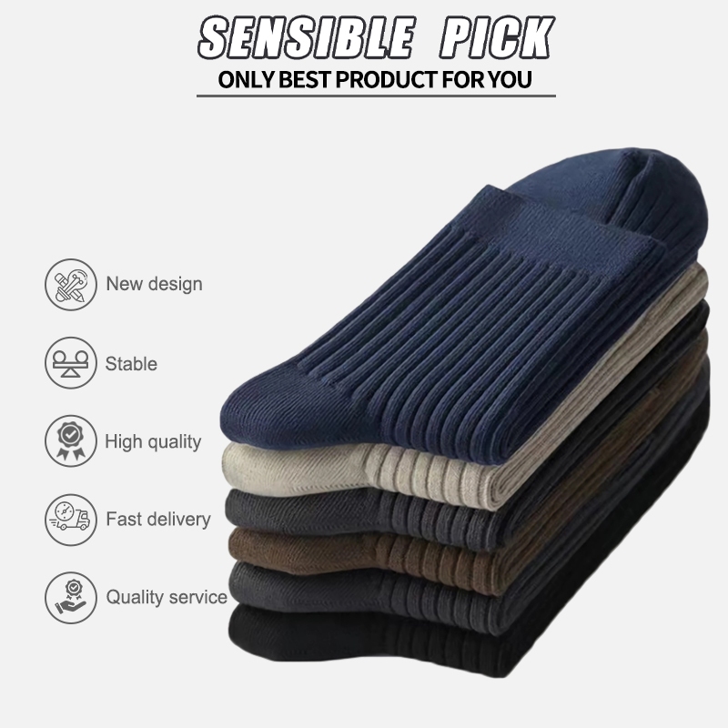 SENSIPIC#5pcs Socks For Men Breathable Lightweight Noslip Design Black Socks With a Variety of ...