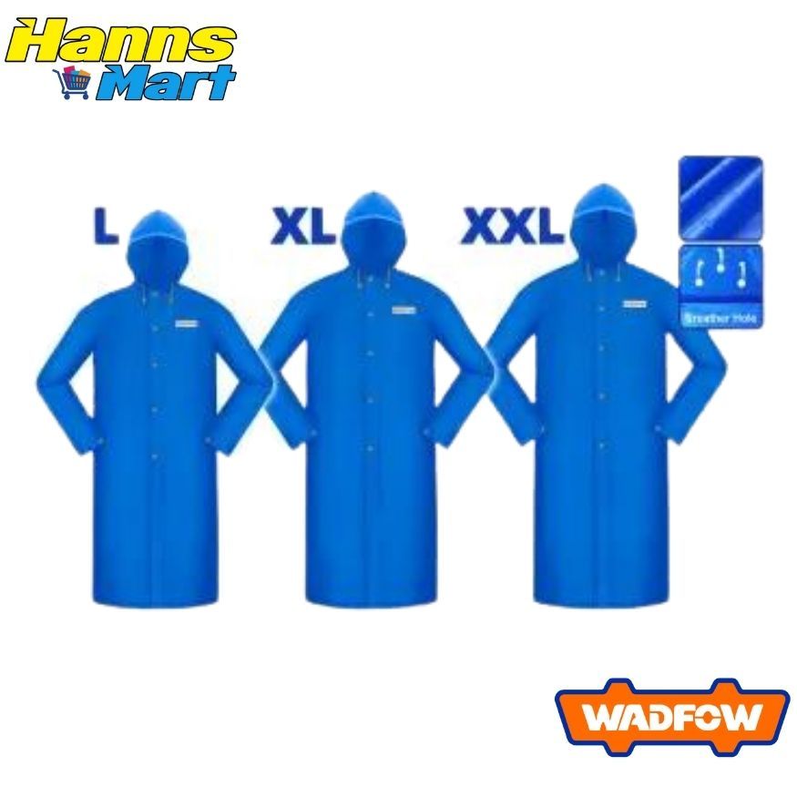 WADFOW Rain Coat 120cm L XL XXL SOLD PER PIECE PVC Hooded Reflective ...