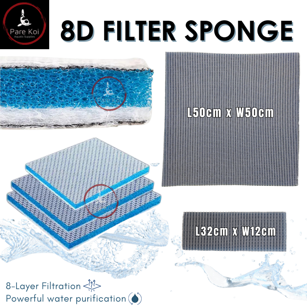 Reusable 8D Aquarium Filter Sponge Fish Tank Filter Media Foam ...