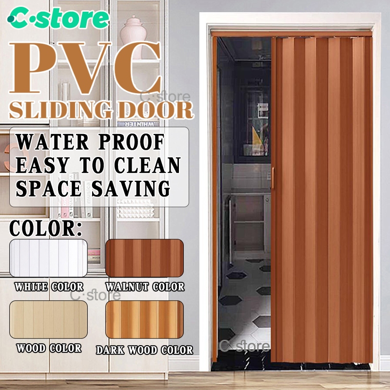 PVC folding door accordion sliding door indoor household partition ...
