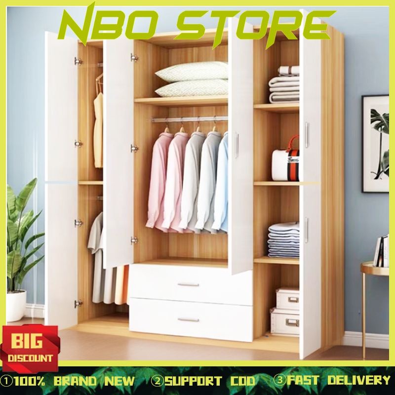 (COD) Simple modern home wardrobe, wardrobe with drawers, solid wood ...