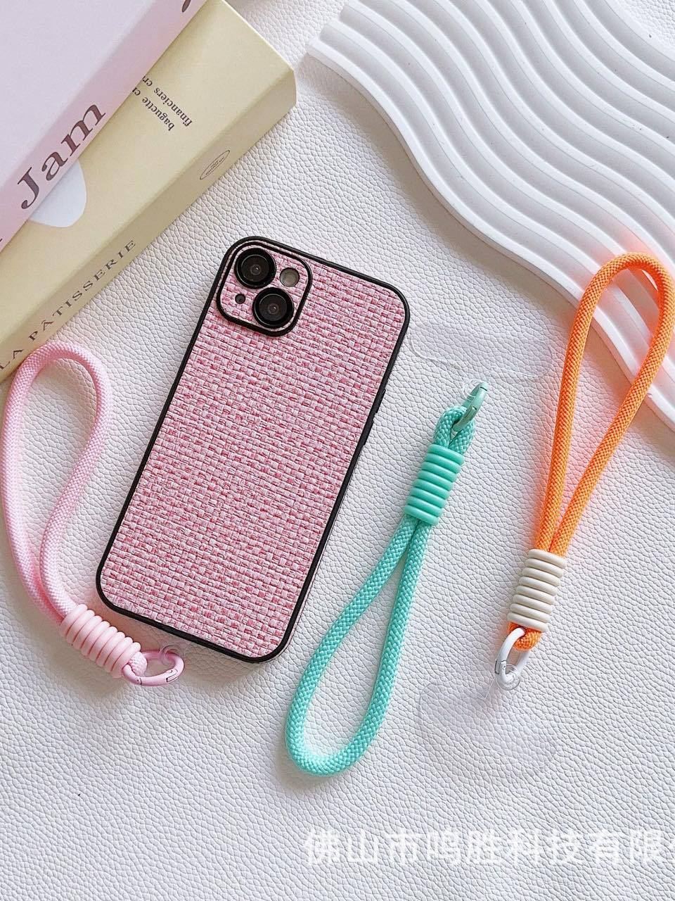 INS fashion color matching anti-lost woven mobile phone rope keychain ...