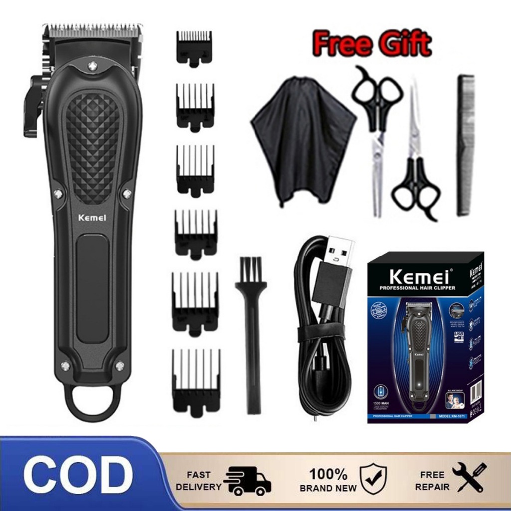 COD Kemei hair clipper men's professional cordless trimmer hair cutting ...