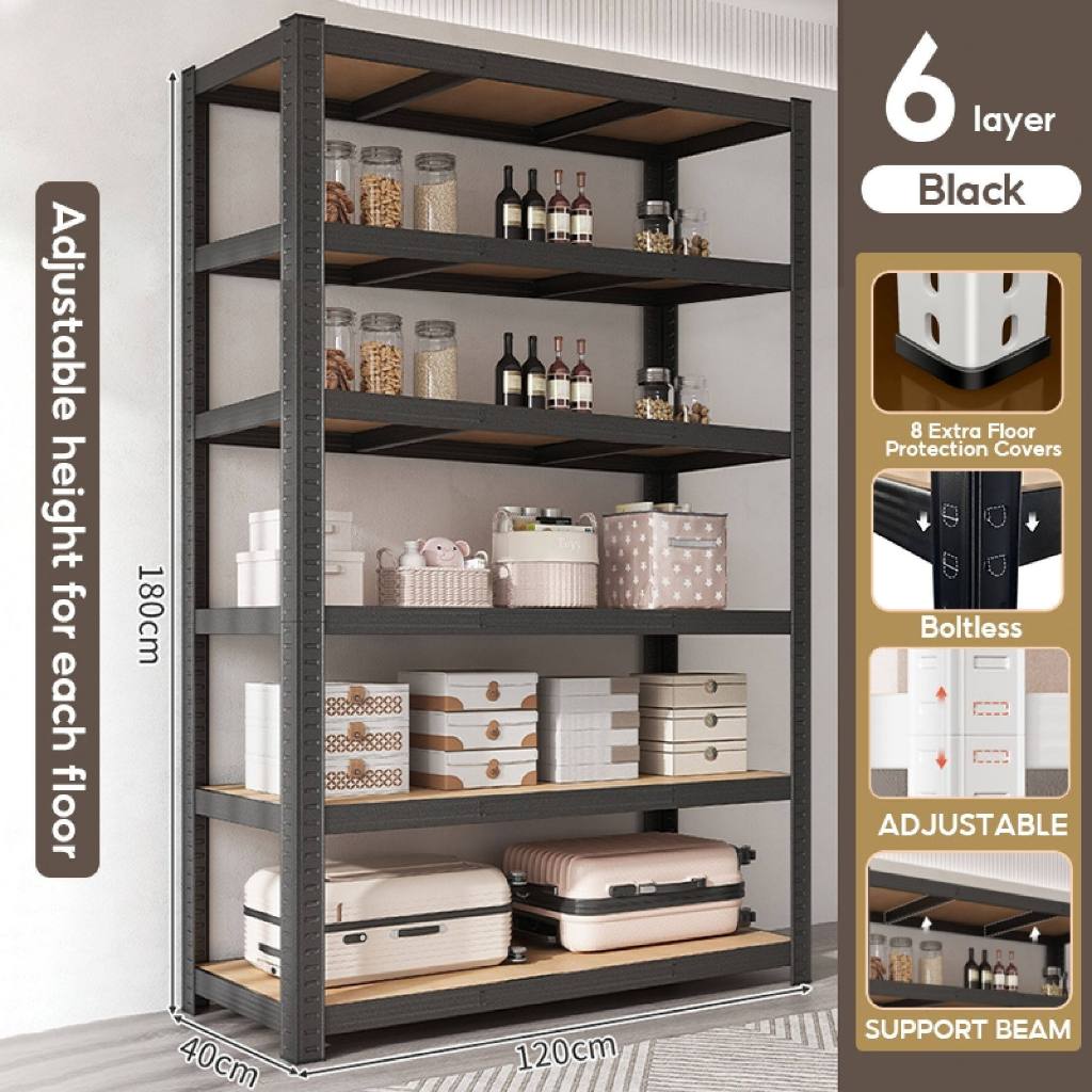 Adjustable Height Steel Rack Metal Boltless Rack 4/5/6 Layer waterproof ...