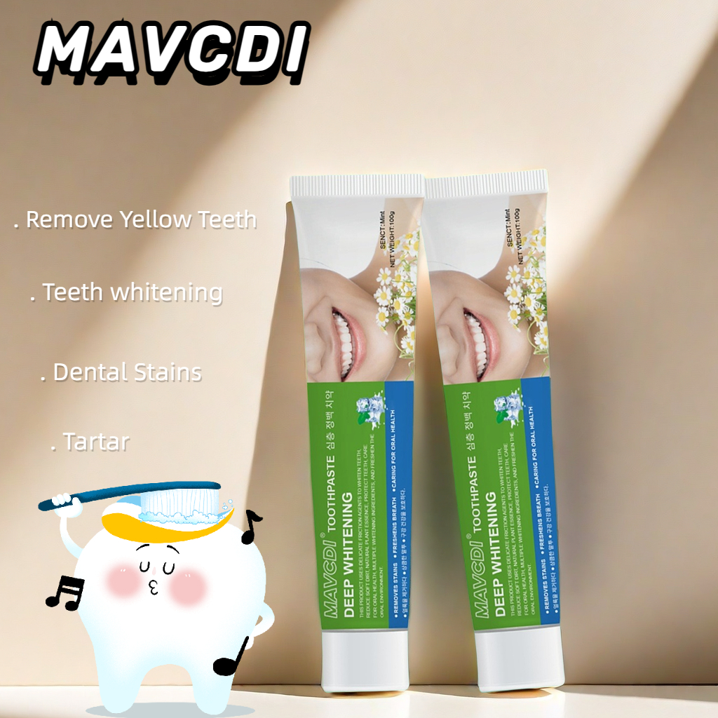 MAVCDI Whitening Toothpaste Plaque Tartar Stained Teeth Bad Breath ...