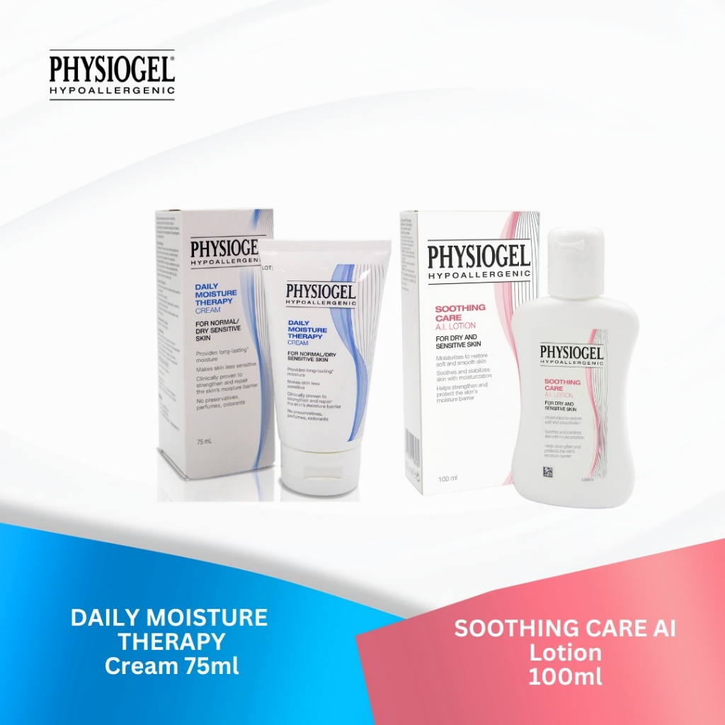 Physiogel Hypoallergenic SOOTHING CARE AI Body Lotion - 100ml with Physiogel DMT Cream - 75ml ...