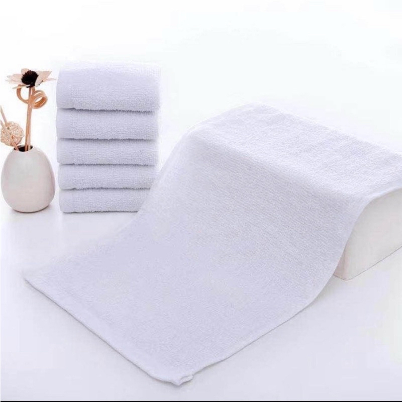 1pc Absorbent White Towel ( face towel / hand towel / back towel ...