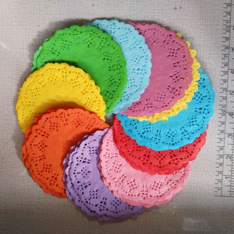 10 PCS Colored Doilies Size 4.5 inches | Shopee Philippines