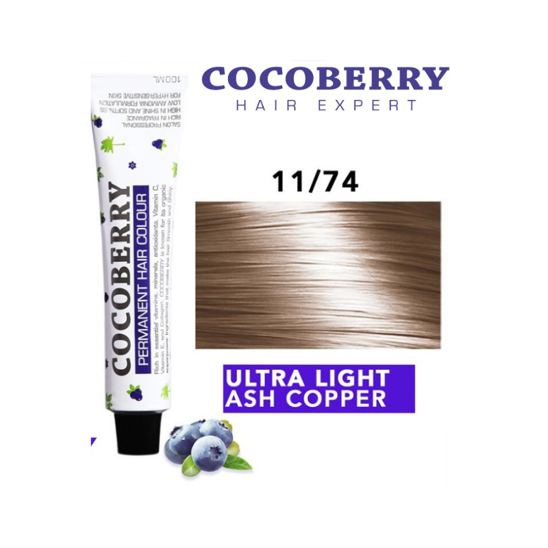 Cocoberry Permanent Hair Color 11/74 Ultra Light Ash Copper | Shopee ...