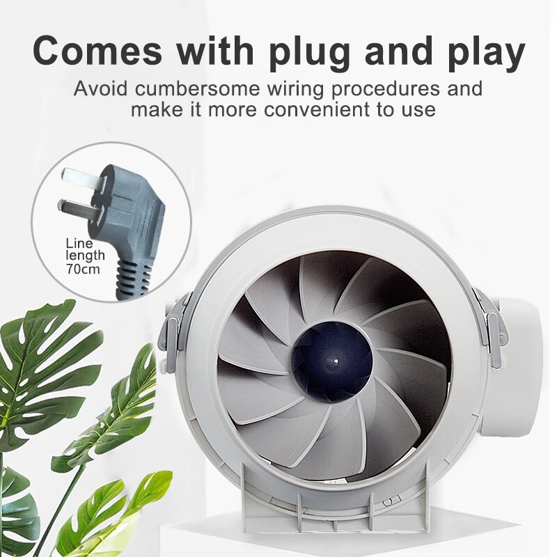 MIDOO Exhaust Fan 4"/ 5"/ 6"/ 8"inch High Suction Power Inline Duct ...
