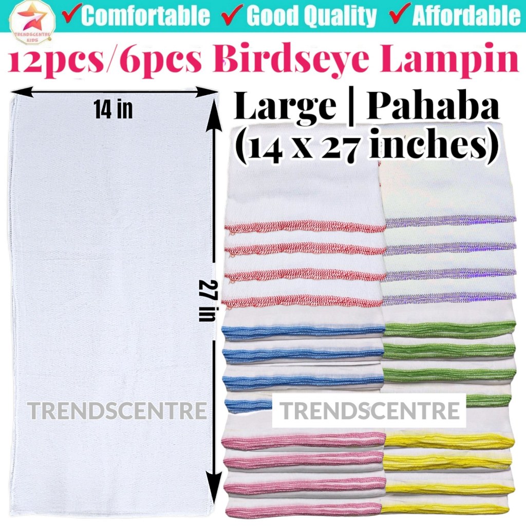 12pcs Large Birdseye Lampin for New born Baby Cloth Diaper Colored ...