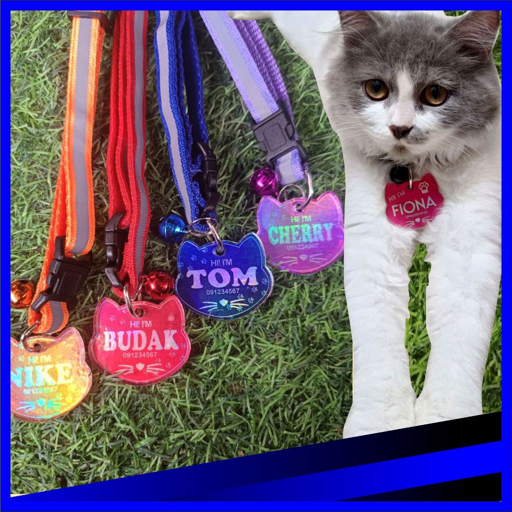 Personalized customized Acrylic Holographic Cat Tag/Pet Tag with ...