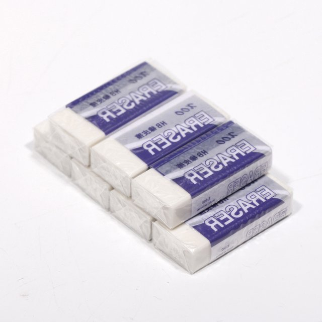 White Plastic Eraser PVC Rubber student pencil eraser stationery school ...