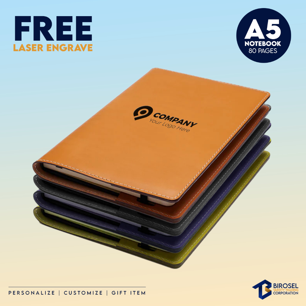 Personalized A5 Leather Notebook with FREE ENGRAVING - 80 Sheets ...