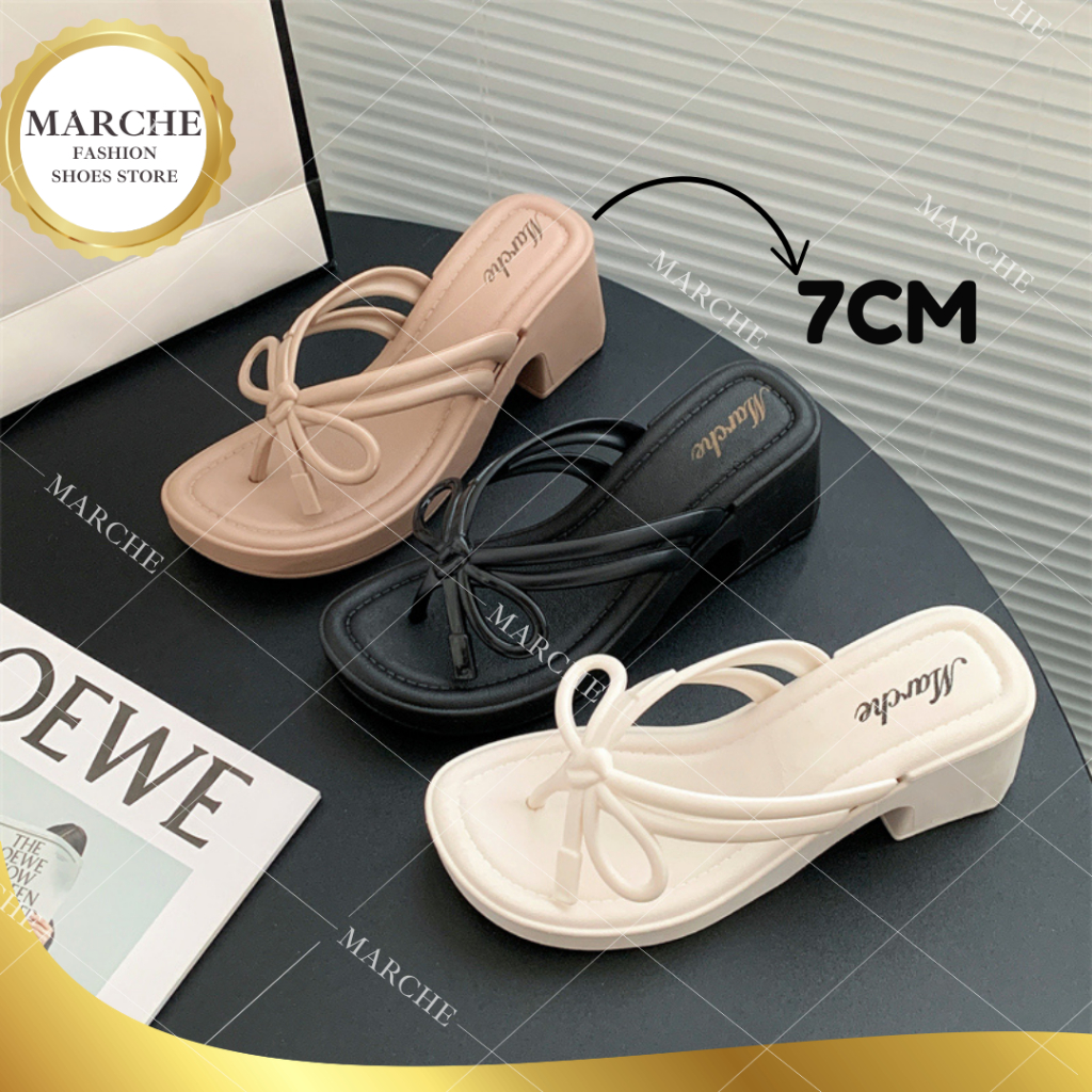 Marche 2024 Women's Fashion Casual 7CM High Heeled Sandals Open Toe ...