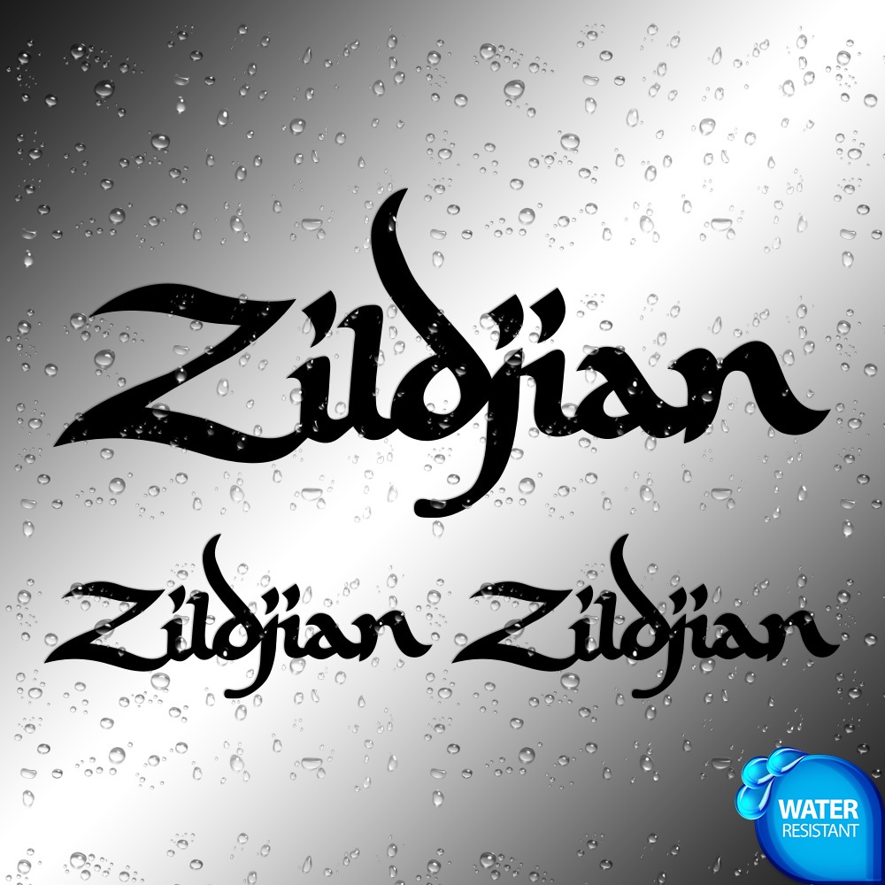 Stickers | (3X) Zildjian Cymbals Logo | Weather Proof die-cut decals ...