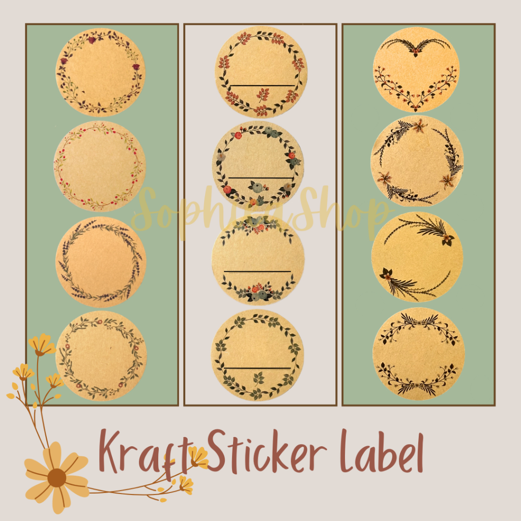 2 inch Writable Kraft Paper Label Stickers Packaging and Handmade Gifts ...