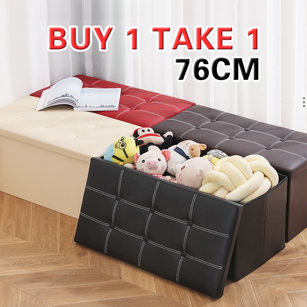 BUY 1 TAKE 1 Leather Sofa Storage Stool Sit Adult Sofa Folding Storage ...