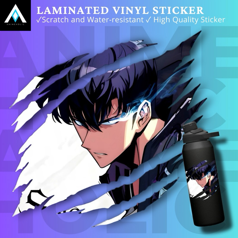 SOLO LEVELING SUNG JIN WOO SCRATCH STICKER DESIGN LAMINATED VINYL ...