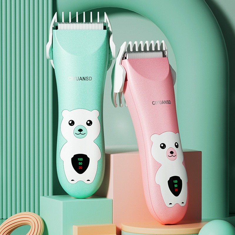 Newborn young children light sound electric push shaving clippers USB ...