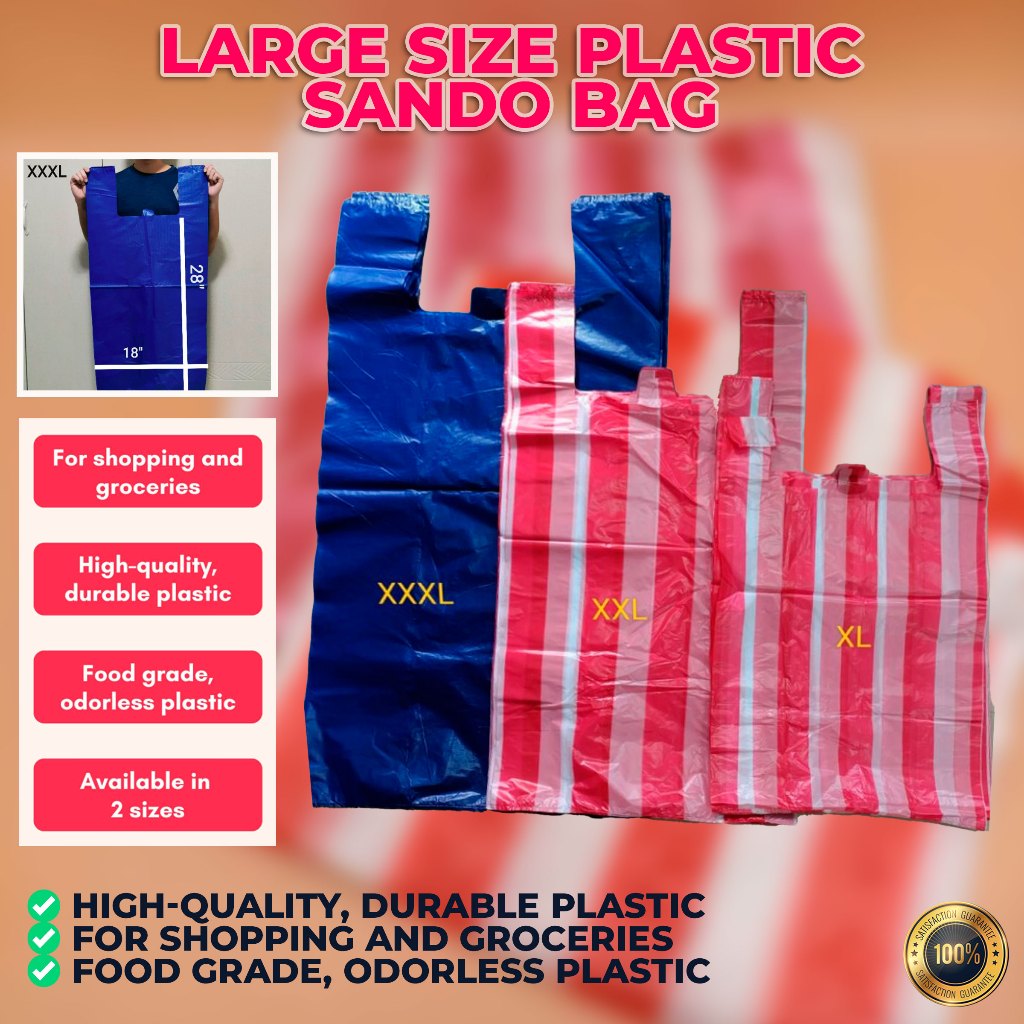 Sando striped plastic bags L, XL, XXL plastic bags | Shopee Philippines