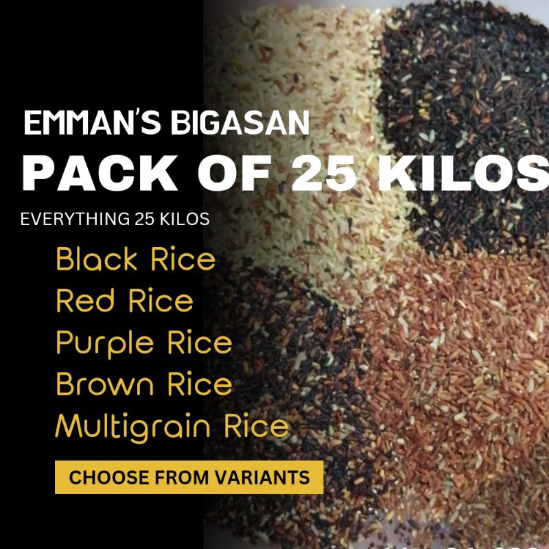 25 KILOS Multigrain Rice, Black Rice, Red Rice, Brown Rice, Purple Rice ...