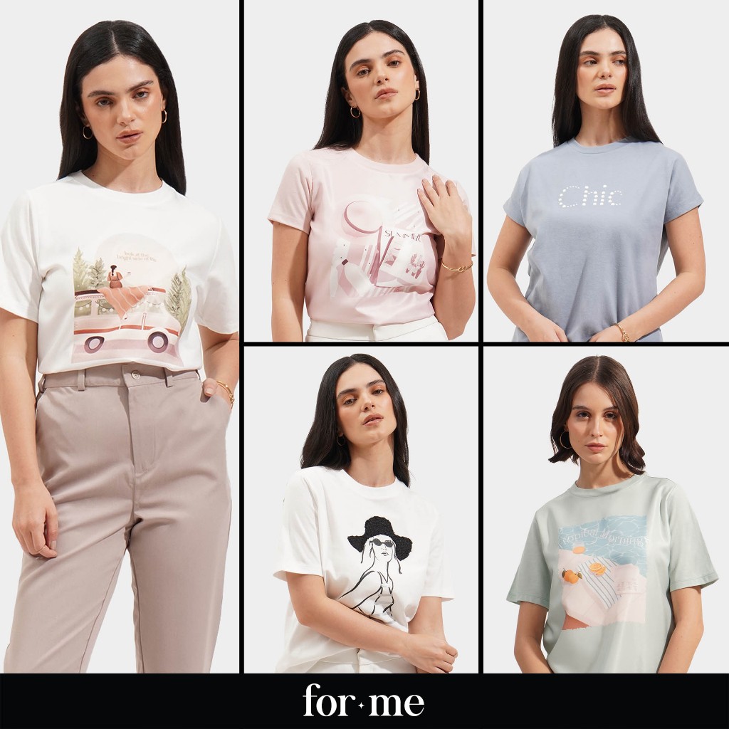 ForMe Regular Fit Graphic T-Shirt Collection for Women | Shopee Philippines