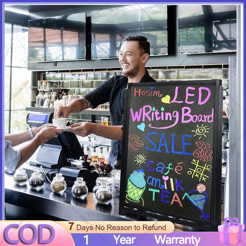 LED Neon Light Writing Board with stand Drawing Board LED Lighting Menu ...