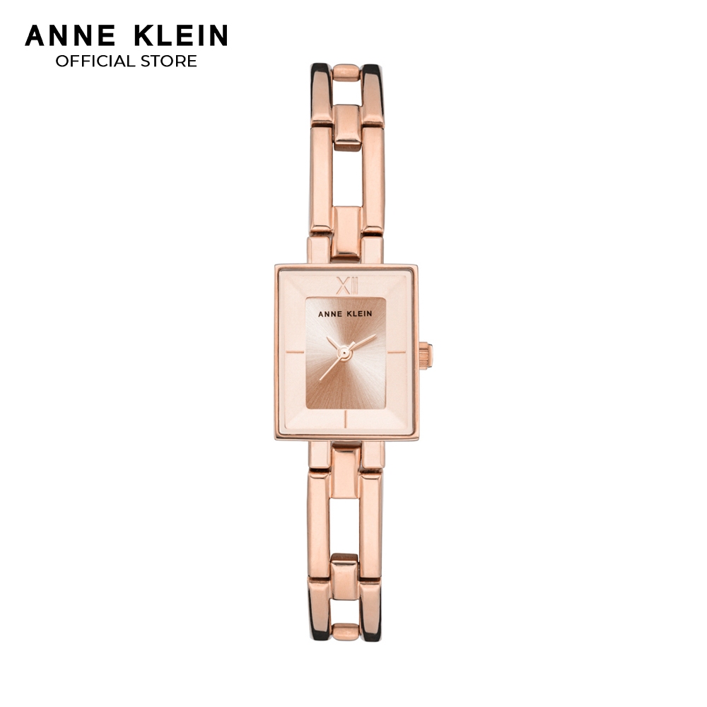 Anne Klein AK3944RGRG0000 Rose Gold Rectangle Watch with Light Rose ...