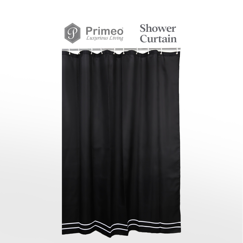 PRIMEO Shower Curtain 180x180 cm 100% Polyester 90 GSM | Shopee Philippines