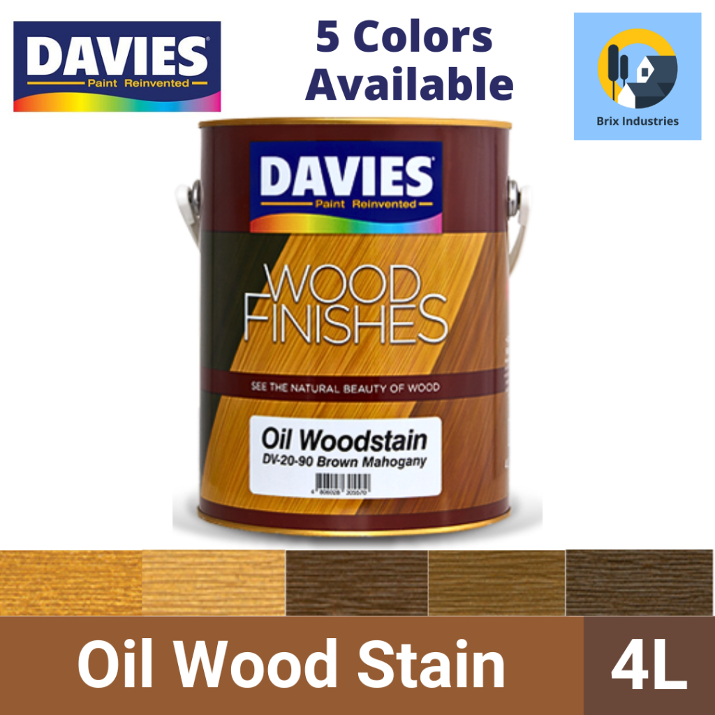 Davies Oil Wood Stain 4 Liters (Gallon) 5 Colors Available For Cabinets, Floors, Woodworks ...