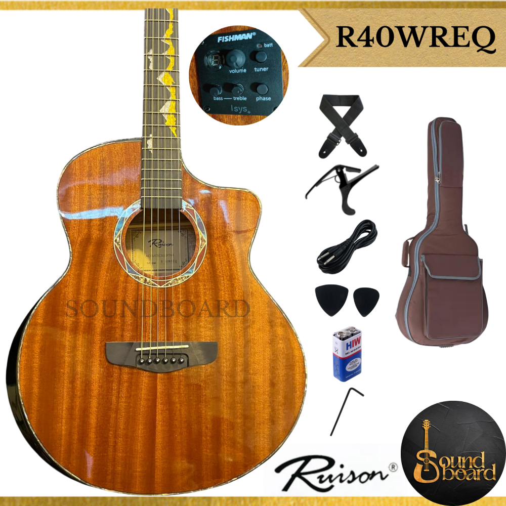 Ruison R40WREQ Premium All Mahogany Acoustic Guitar with Full Setup and ...