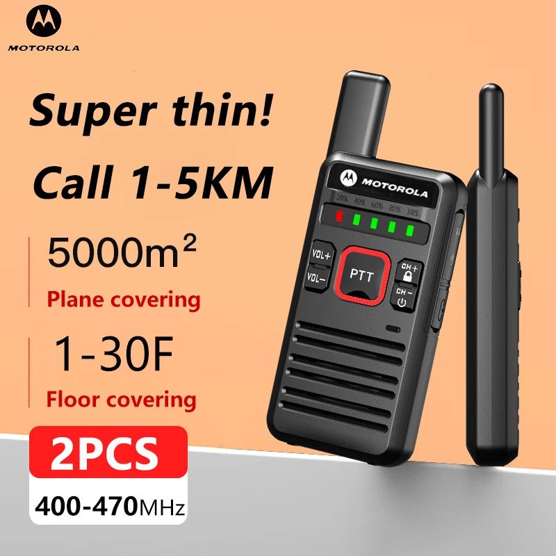 2PCS Walkie Talkie MOTOROLA A9 Plus Portable Two Way Radio Portable ...