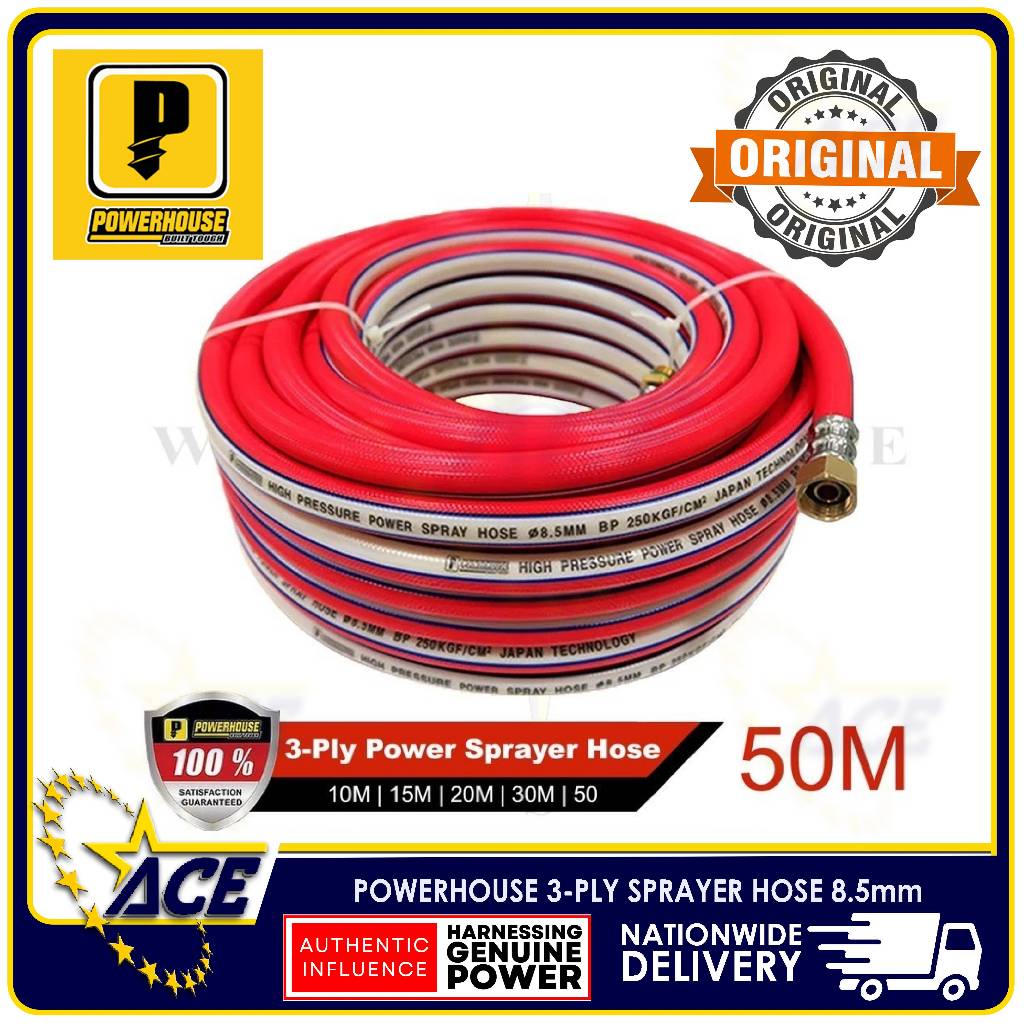Powerhouse 3-Ply Power Sprayer Hose 50 meters (For Pressure Washer ...