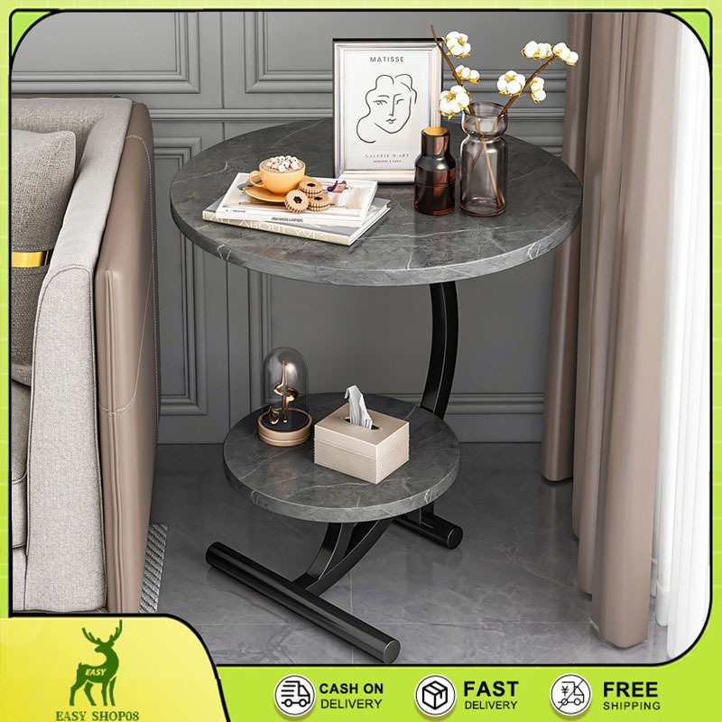 Side Table Simple Mini Bedside Coffee Table Round Small Table Living ...