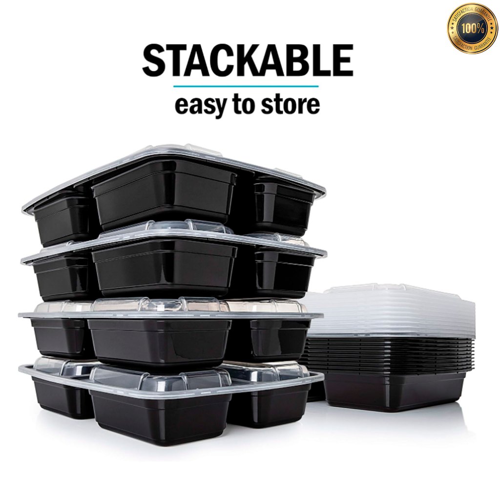 10PCS BENTO BOX RE2D/3D/4D/5D DIVISION CONTAINER ENVIRONMENTAL FRIENDLY ...