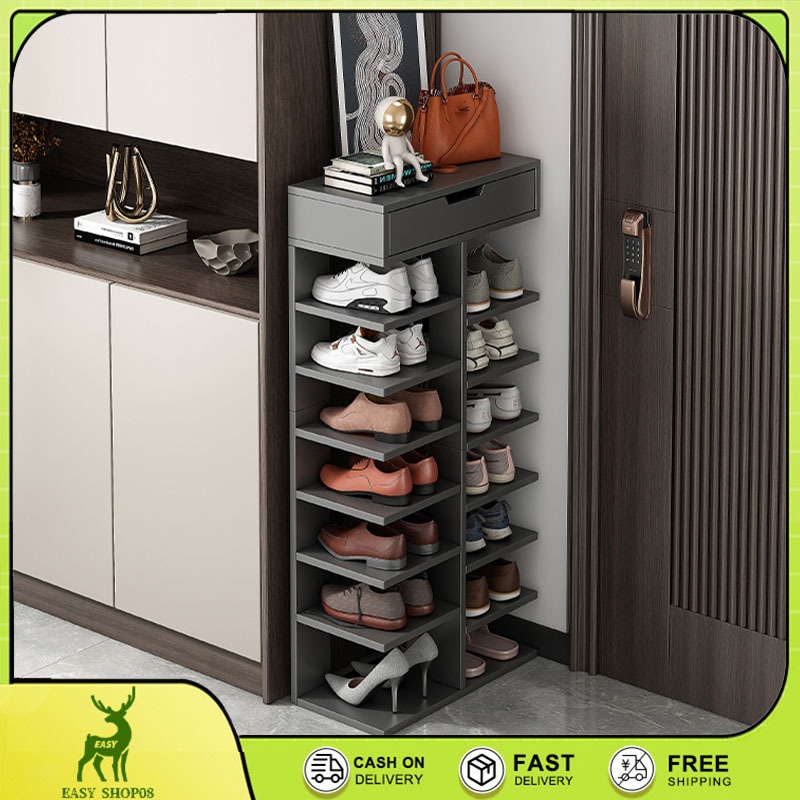 Shoe Cabinet Home Door Space Saving Entry Multi-Layer Small Shoe Rack ...