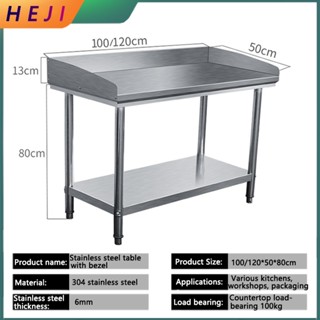 2-layer table 304 stainless steel workbench in home thickening table ...
