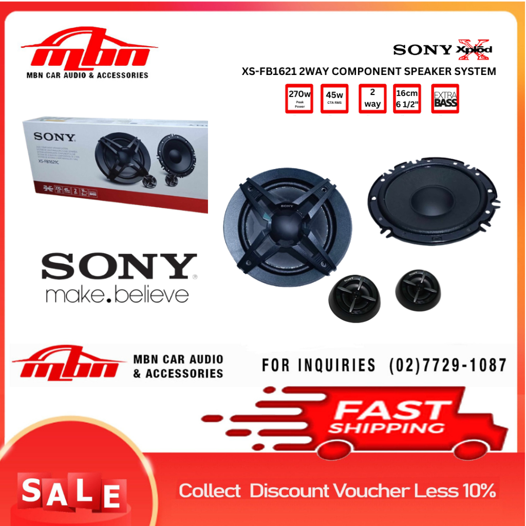 Sony Xplod Car Audio Speaker System, 2way Component Speaker | Shopee ...