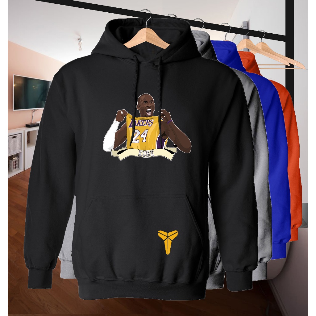 Hoodie Jacket Kobe Bryant 1 Logo Pull Over Long Sleeve Black Mall ...