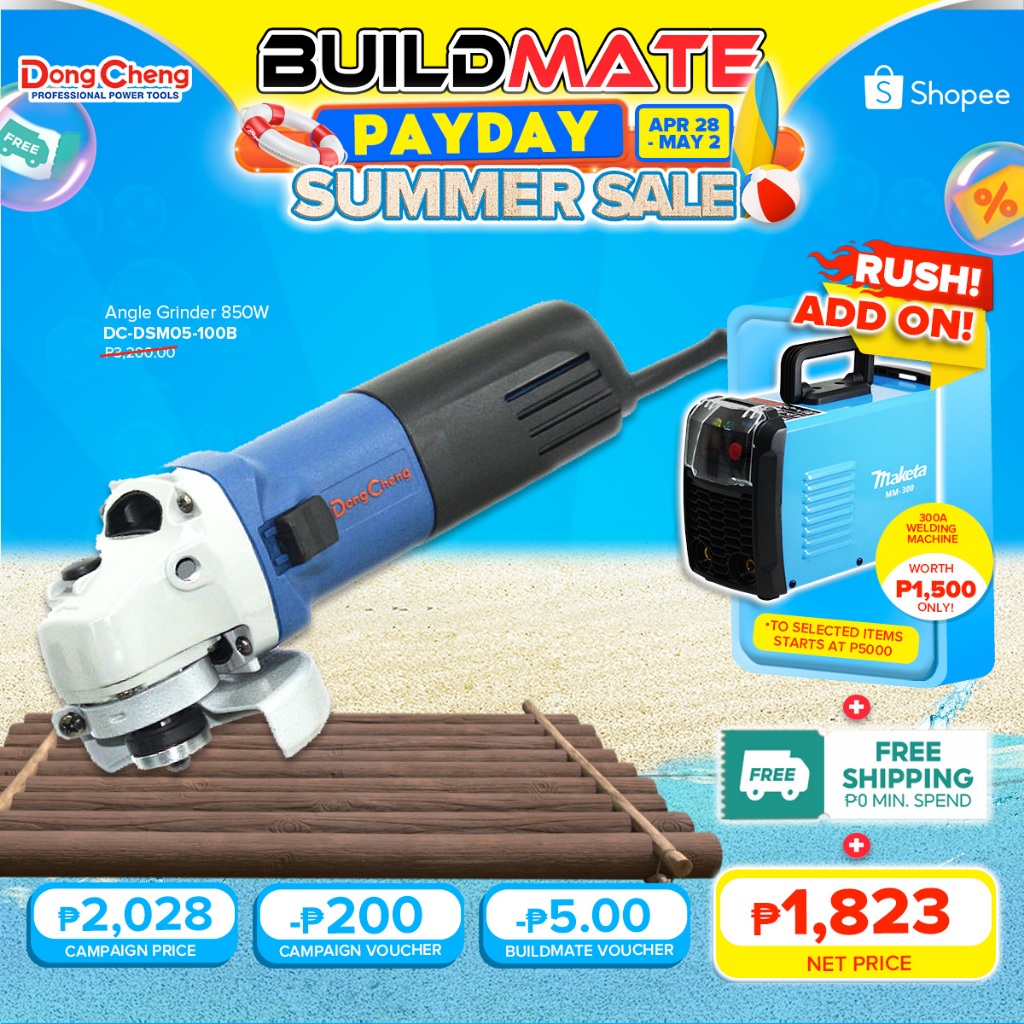 DONG CHENG Angle Grinder 850W DSM05-100B •BUILDMATE• | Shopee Philippines