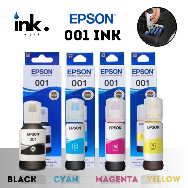 EPSON 001 GENUINE INK 100% ORIGINAL L4150, L4160, L6160, L6170, L6190 ...
